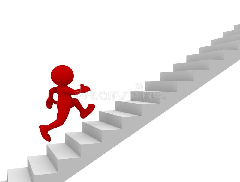 3d Mensen Beklimmen De Trap - Trede Stock Illustratie - Illustration of ...