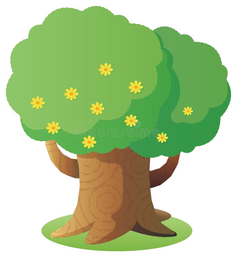 Spring tree in bloom stock vector. Illustration of face - 8721485