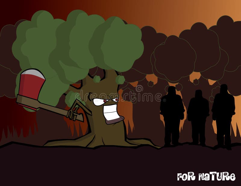 Angry tree cartoon stock illustration. Illustration of clipart - 47957813