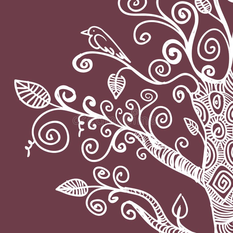 Tree Silhouette Linework Stock Illustrations – 41 Tree Silhouette ...