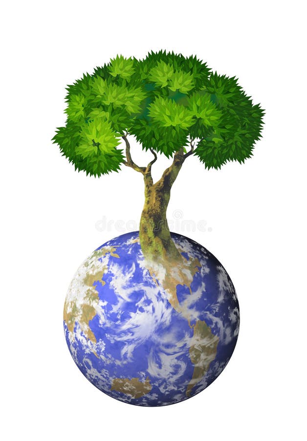 Globe world tree concept stock vector. Illustration of forming - 18734844