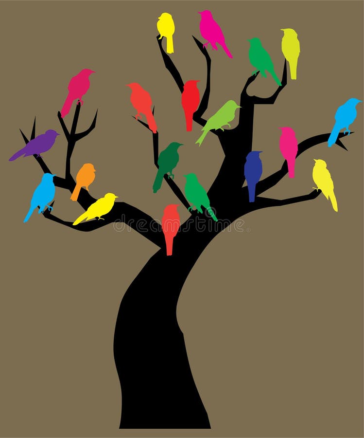 Tree stock vector. Illustration of dove, background, flock - 20913483
