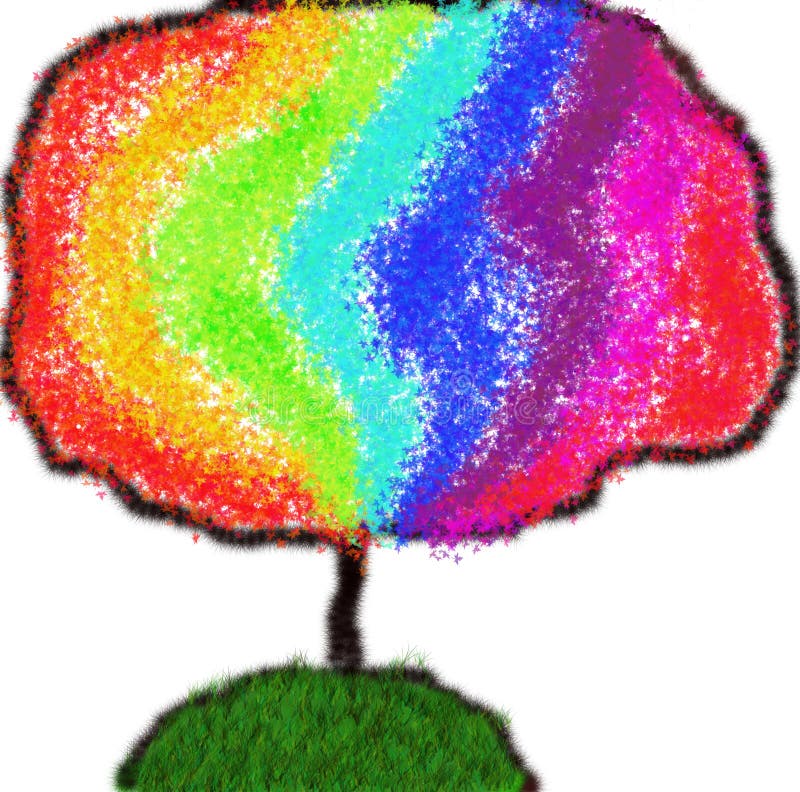 Tree stock illustration. Illustration of rainbow, peace - 4014768