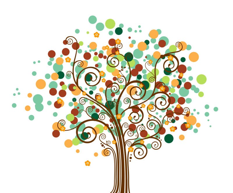 Funky decorative tree stock vector. Illustration of oraganic - 13907051