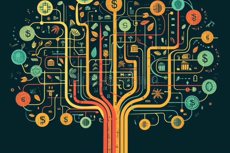 A Tree Adorned with Various Currency Notes, a Tree Map Showing the ...