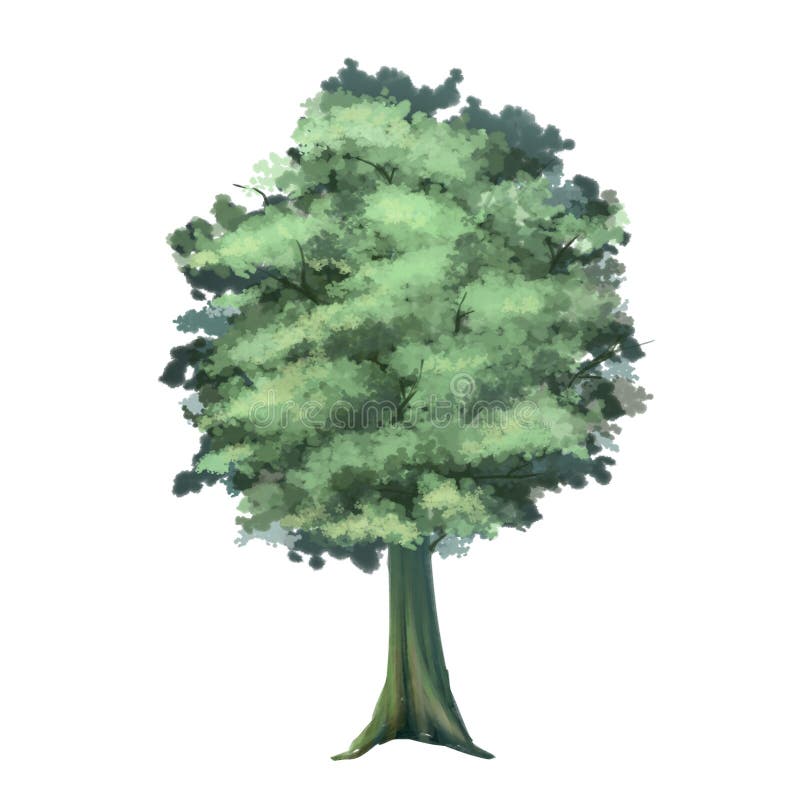 Tree in the anime style. stock illustration. Illustration of ...