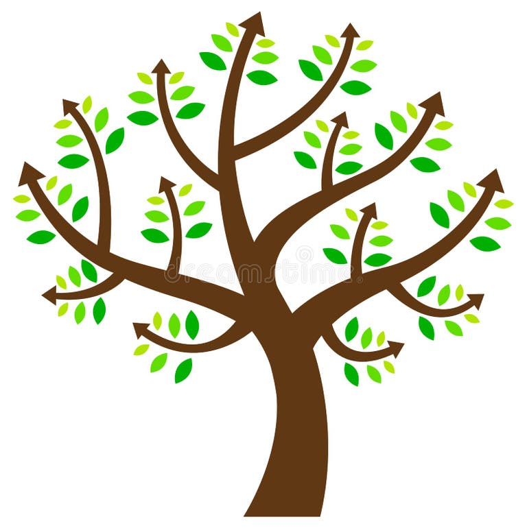 Tree with Arrows stock vector. Illustration of white - 28847644