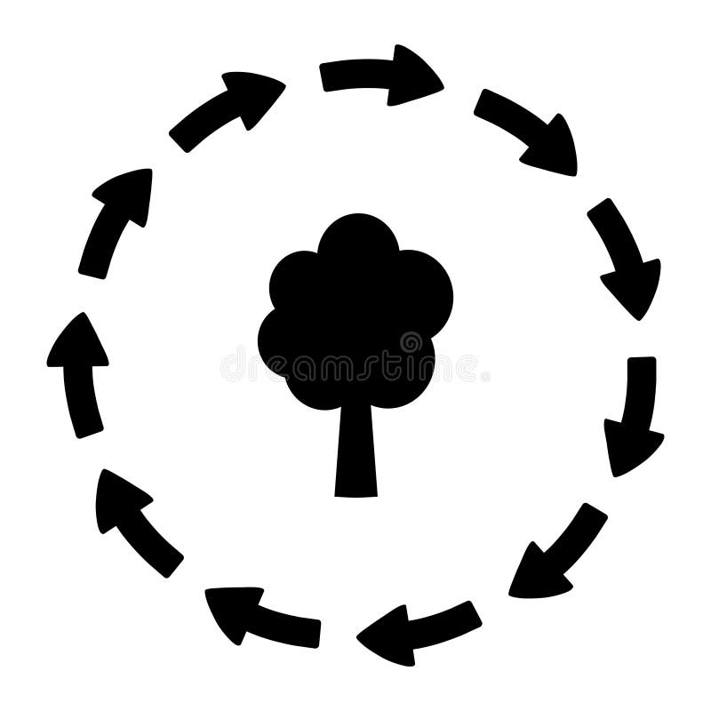 Tree and arrows stock vector. Illustration of tree, symbol - 203462987