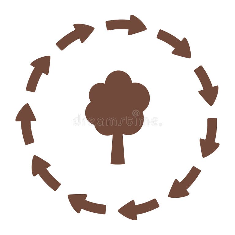 Tree and arrows stock vector. Illustration of wood, silhouette - 372085945