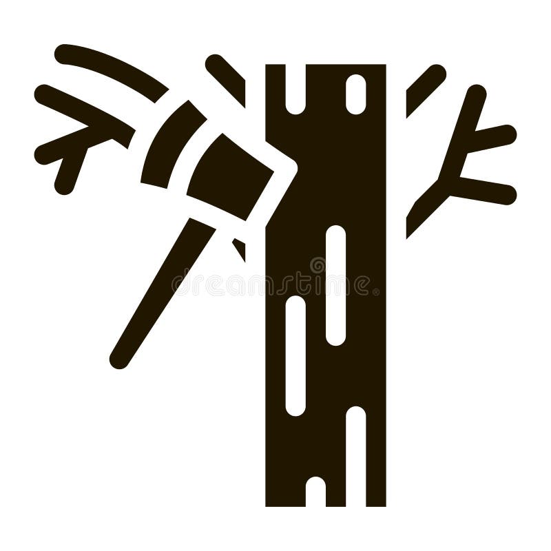Tree Ax Icon Vector Glyph Illustration Stock Vector - Illustration of ...