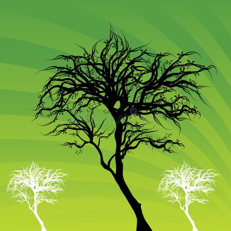 Tree Bending on a Windy Day Stock Vector - Illustration of cartoon ...