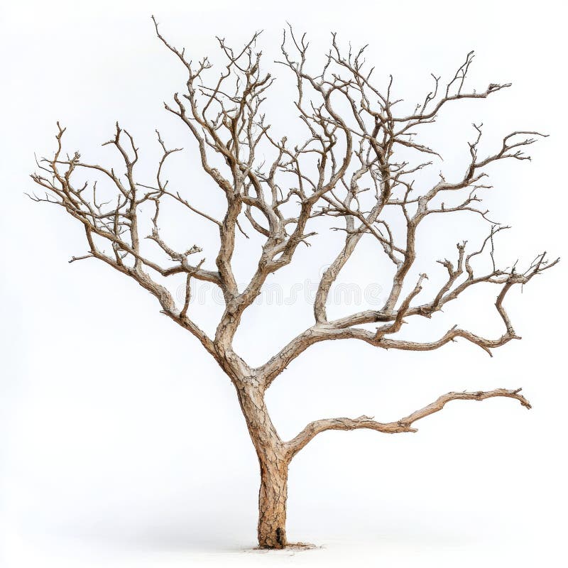 Tree Background Stark Leaves Stands Bare Stock Illustration ...