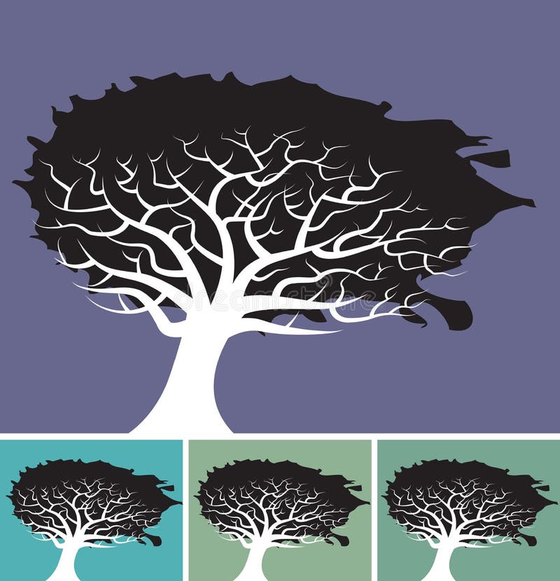 Four tree banners stock vector. Illustration of space - 5353016