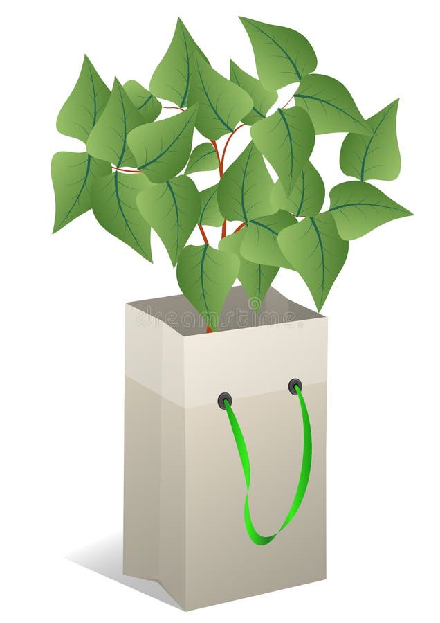 Tree in bag stock vector. Illustration of symbol, package - 25631864