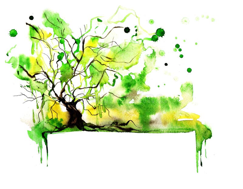 Tree banner stock illustration. Illustration of grunge - 23919489