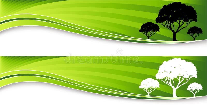 Tree banners stock vector. Illustration of artwork, collection - 5353014