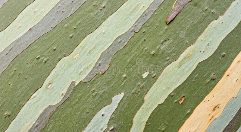 A Unique Tree Bark Texture Featuring Peeling Layers in Soft Green Stock ...