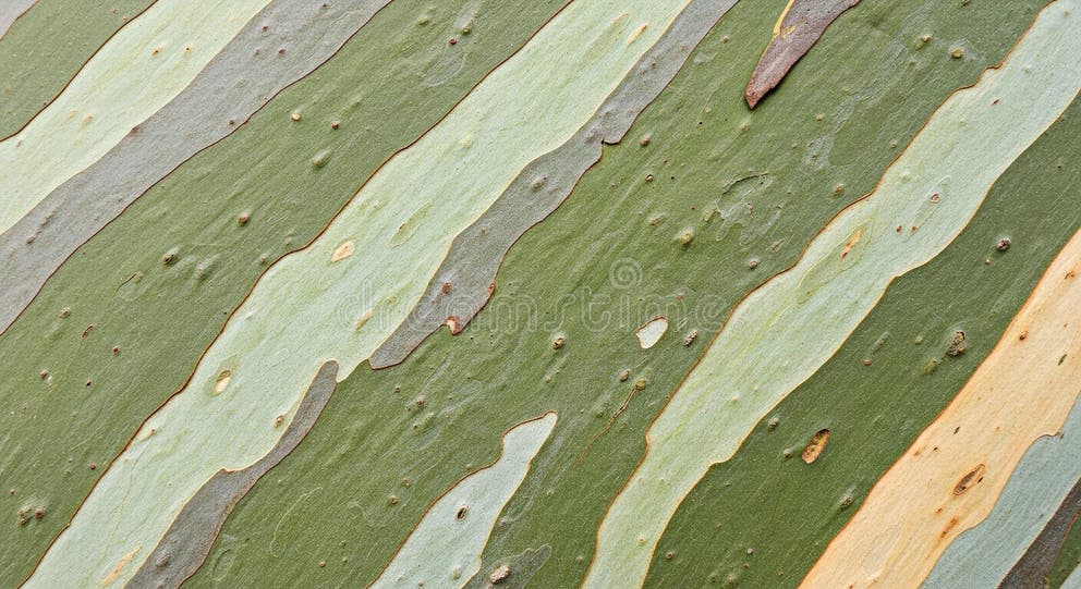 A Unique Tree Bark Texture Featuring Peeling Layers in Soft Green Stock ...