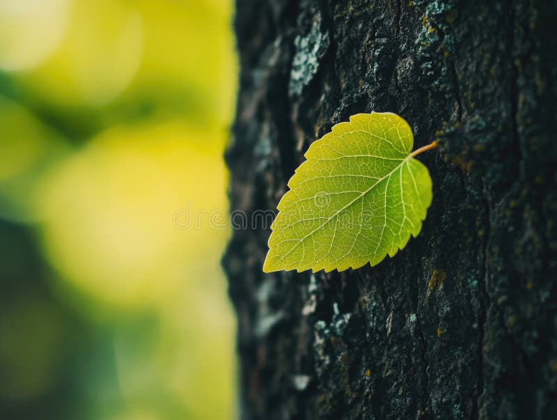 Tree Bark with Leaf stock photo. Image of scenery, green - 379923880