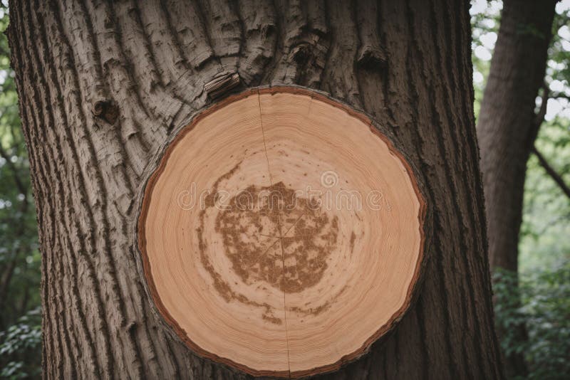 A Tree with Bark Made of Celestial Maps Stock Illustration ...