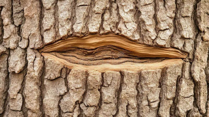 Tree Bark Texture with a Natural Gap Stock Illustration - Illustration ...