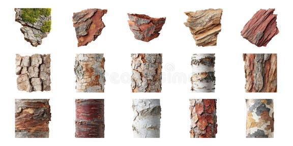 Tree Bark Texture Samples Set. Natural Patterns and Textures Collection ...