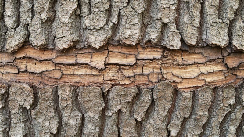 Tree Bark Texture Showing Damaged Section Stock Illustration ...