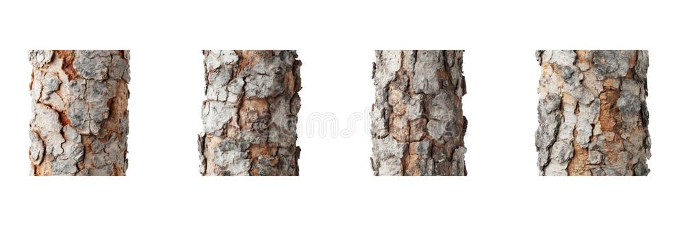 Tree Bark Texture Variations Set. Natural Patterns and Organic Design Collection Isolated on ...