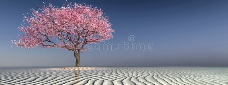 Tree on the beach stock illustration. Illustration of tree - 94041133