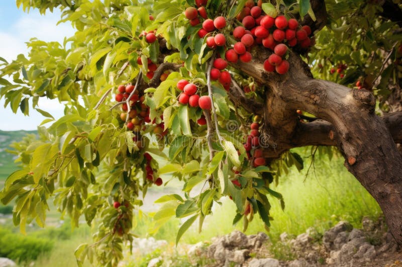 A tree bearing heavy fruit stock photo. Image of abundance - 293949724
