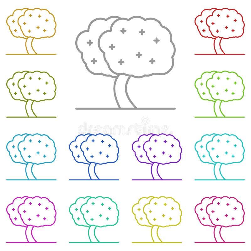 Tree, Beech Multi Color Icon. Simple Thin Line, Outline of Tree Icons ...