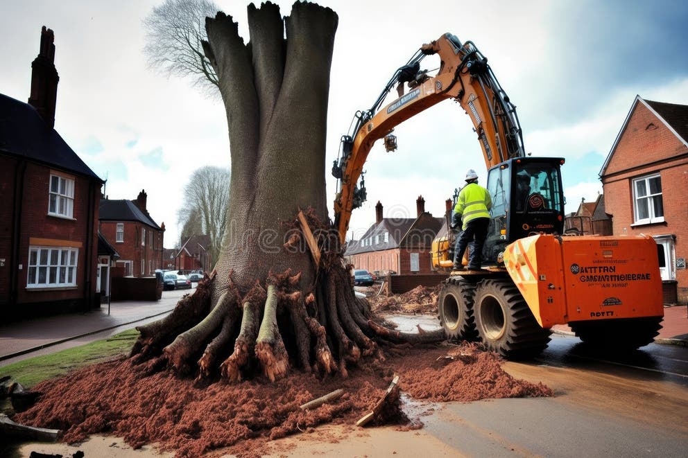 Tree Being Cut Down To Make Way for a New Development Stock ...