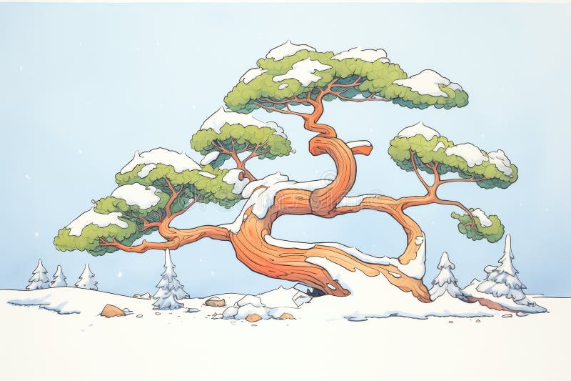 A Tree Bending Under Heavy Snow Stock Photo - Image of winter, tree ...