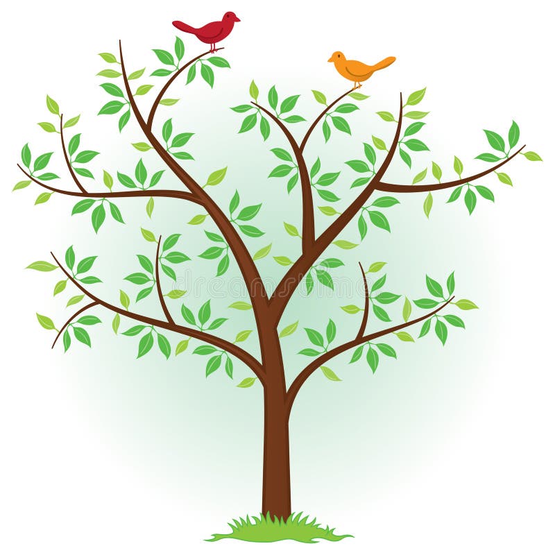 Tree with Birds stock vector. Illustration of inviting - 20357625
