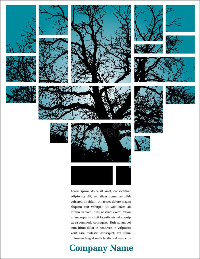 Tree in blocks with text stock vector. Illustration of brochure - 13505846