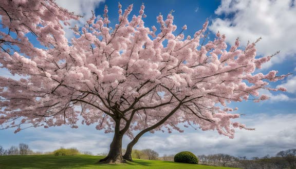 Tree in Bloom Tree in Spring Blooming Tree Stock Illustration ...