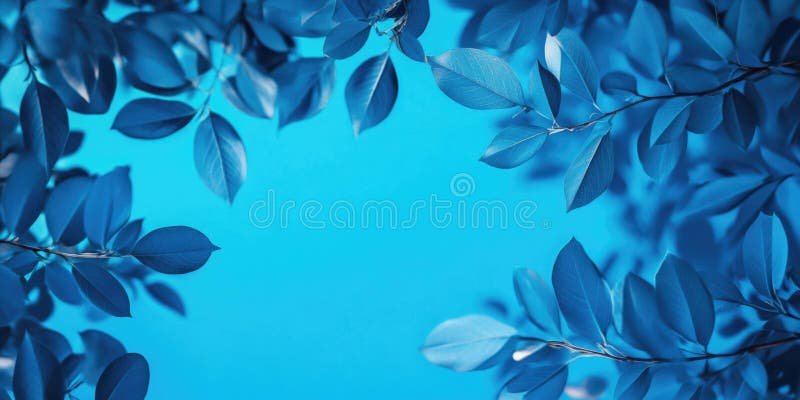 Tree with Blue Leaves stock image. Image of nature, generated - 379927611