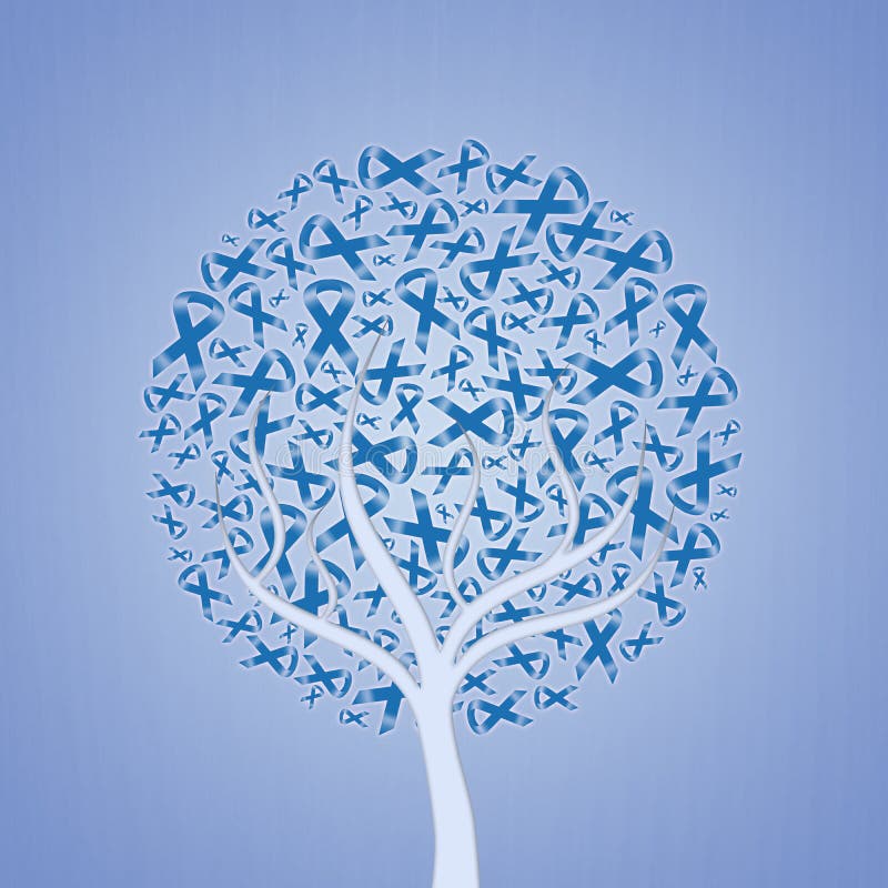 Tree with blue ribbon stock illustration. Illustration of violence ...