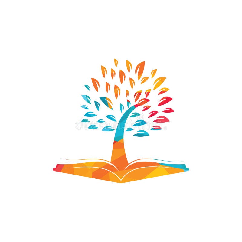 Tree with Book Education Logo Template. Stock Vector - Illustration of ...