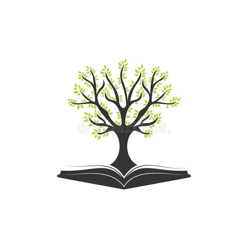 Tree with Book Education Logo Template. Stock Vector - Illustration of ...