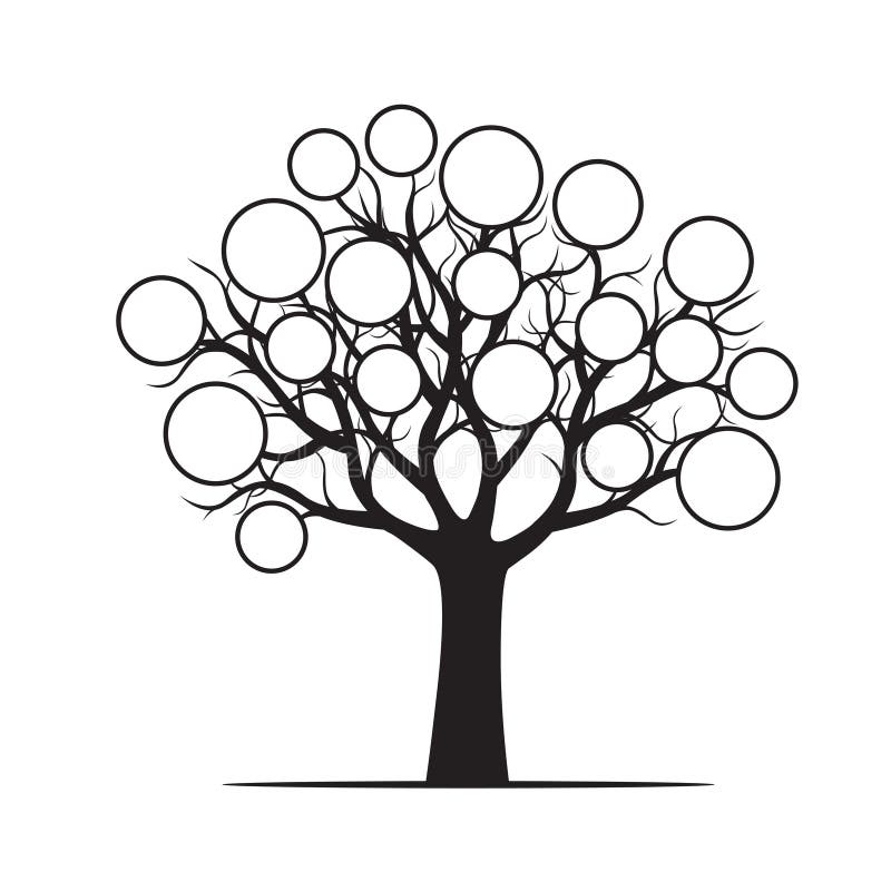 Tree with Borders Vector Illustration. Stock Vector - Illustration of ...