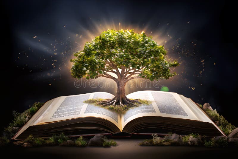 Tree that is Born in a Book. Planting Seed Tree of Knowledge and Wisdom ...