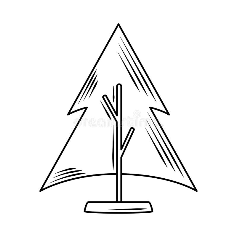 Tree Botanical Nature Decoration Linear Style Icon Stock Vector ...