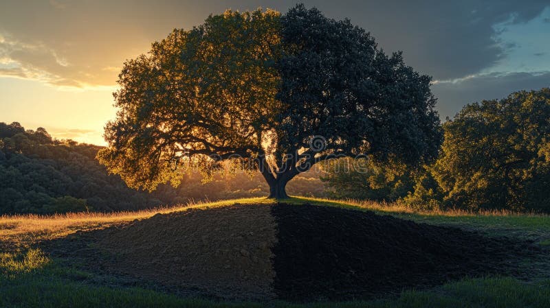 A Tree that is Both Dead and Alive Outside, Symbolizing Environmental ...