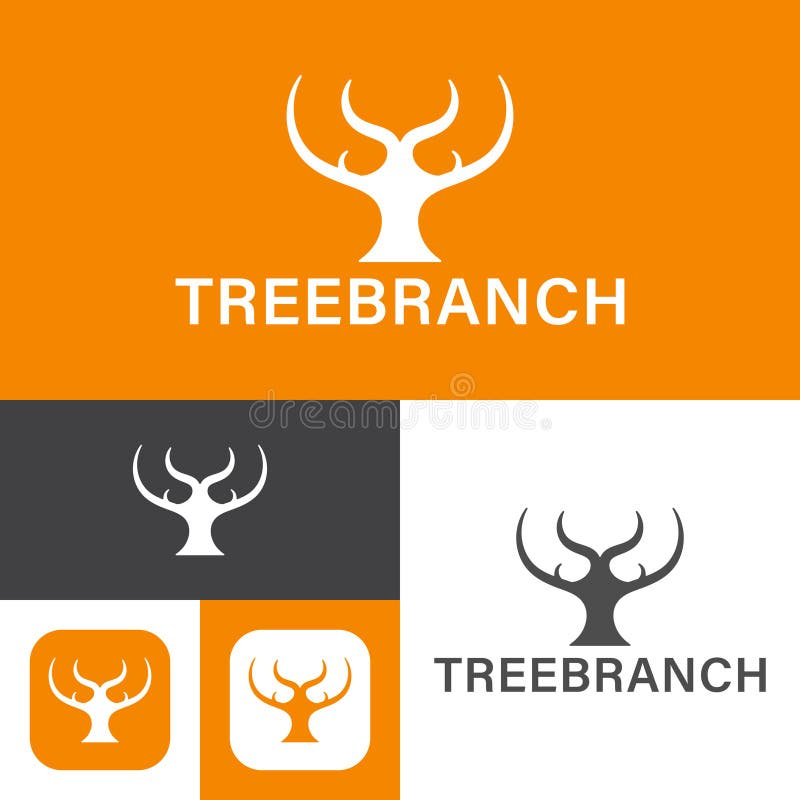 Tree with Branch Logo.Simple and Creative Icon Style.Modern Minimal ...
