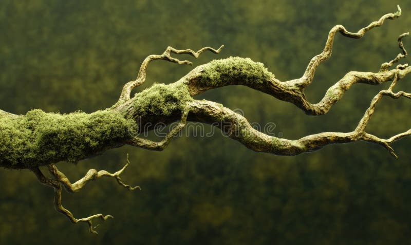 A Tree Branch with Moss Growing on it Stock Photo - Image of tree ...