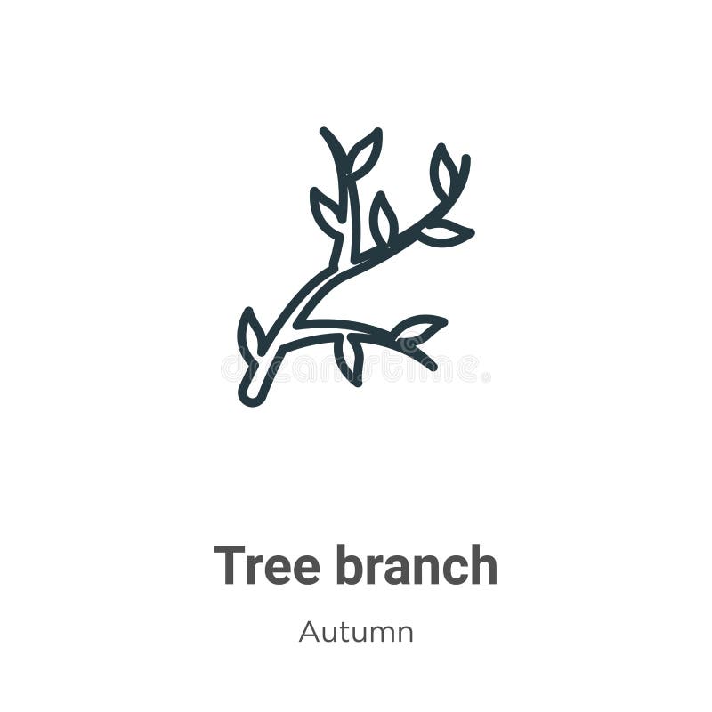 Tree Branch Vector Icon on White Background. Flat Vector Tree Branch ...