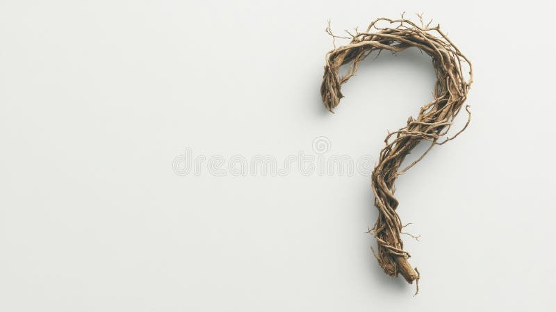 Tree-branch Question Mark on Gray Background, Symbolizing Nature S ...