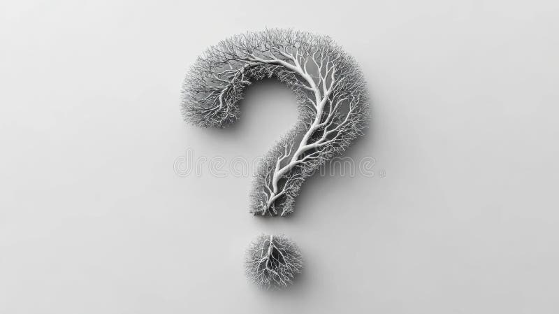 Tree-branch Question Mark on Gray Background, Symbolizing Nature S ...