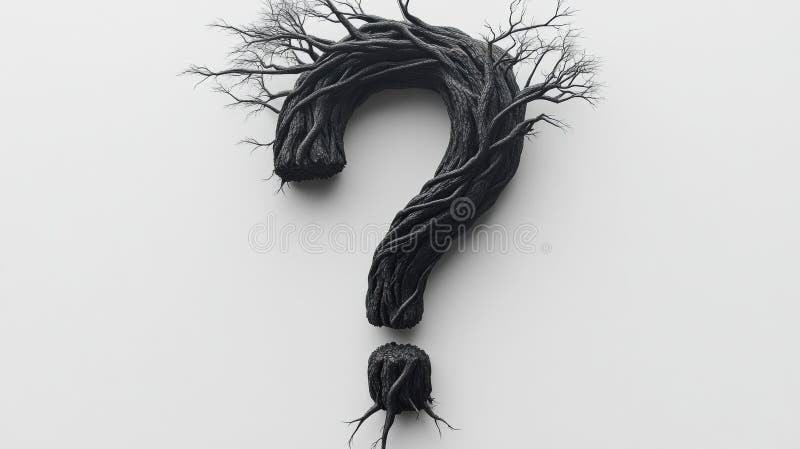 Tree-branch Question Mark on Gray Background, Symbolizing Nature S ...